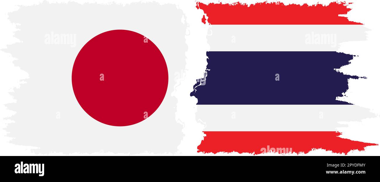 Thailand and Japan grunge flags connection, vector Stock Vector Image ...