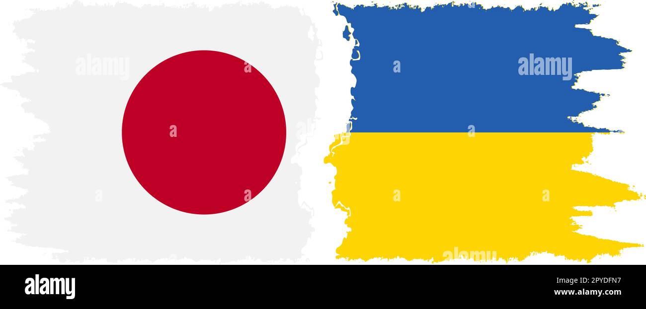 Ukraine and Japan grunge flags connection, vector Stock Vector Image ...
