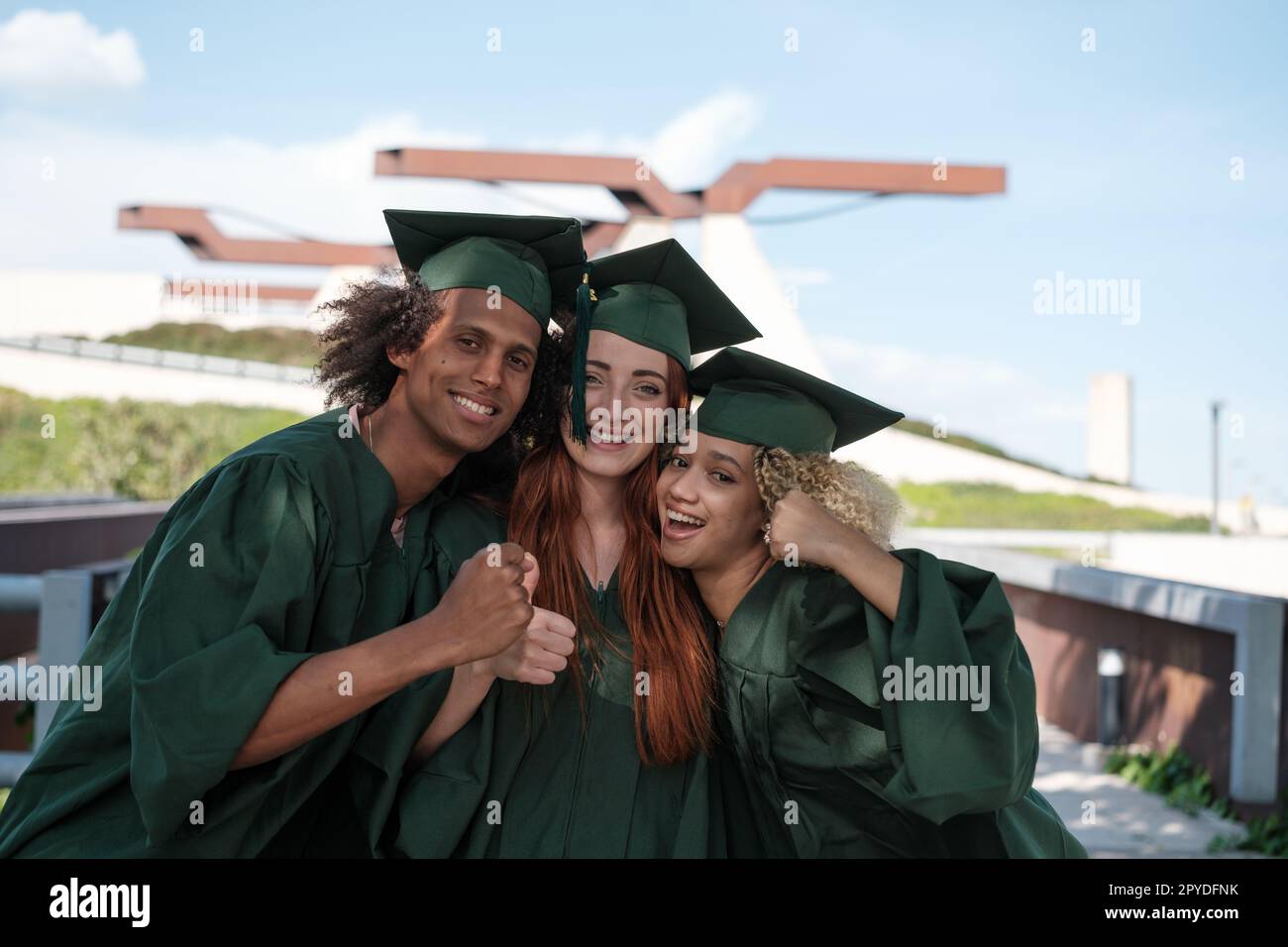 Group of young university graduates happy to have passed the university ...