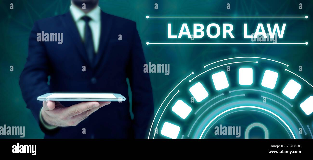 Hand writing sign Labor Law. Business concept rules relating to rights ...