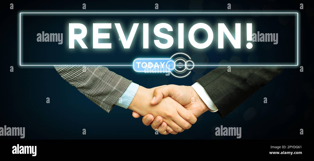 Inspiration showing sign Revision. Business idea action of revising ...