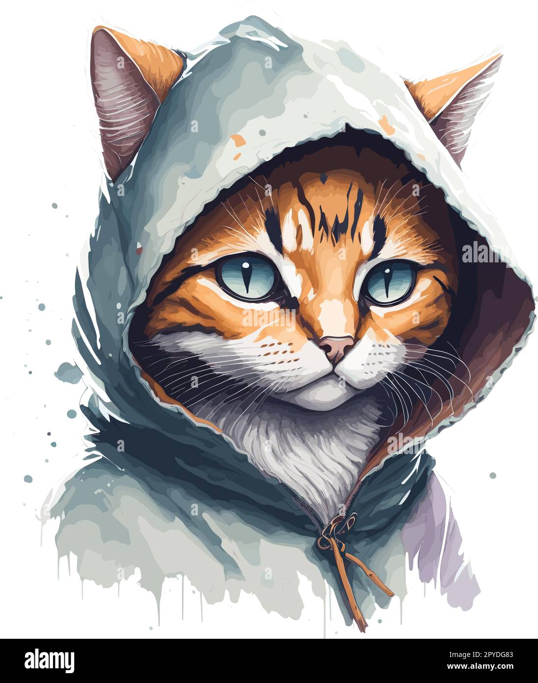 cat in a cap cute art Stock Vector Image & Art - Alamy