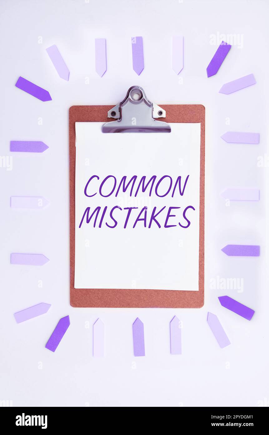 Hand writing sign Common Mistakes. Concept meaning actions that are ...