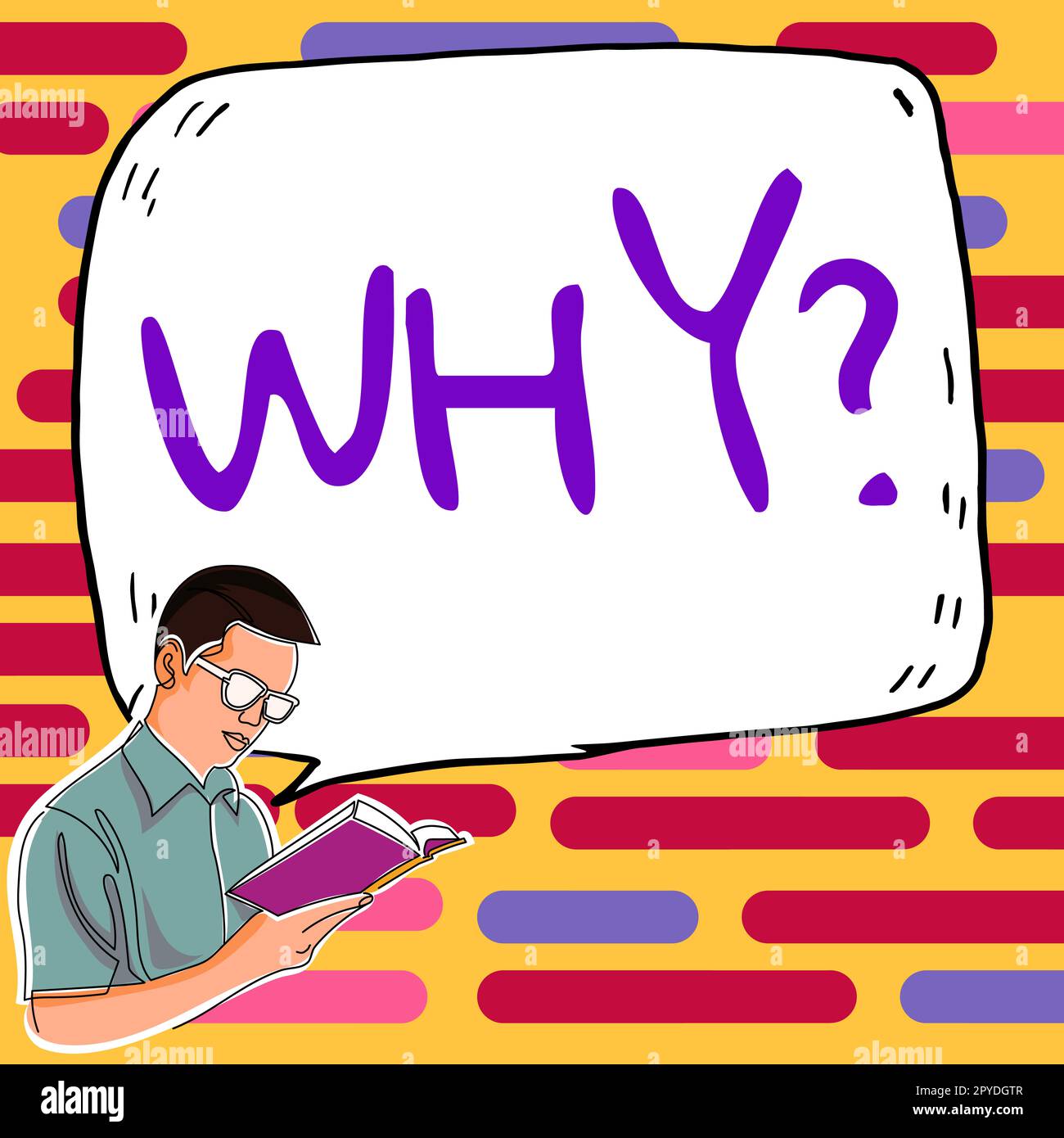 Handwriting text Why. Word Written on Asking for what reason and ...