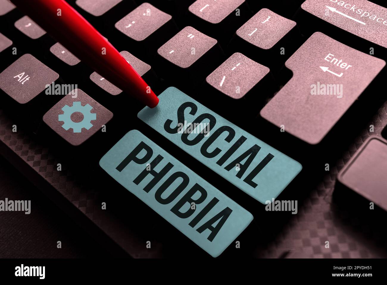 Hand writing sign Social Phobia. Word for overwhelming fear of social ...