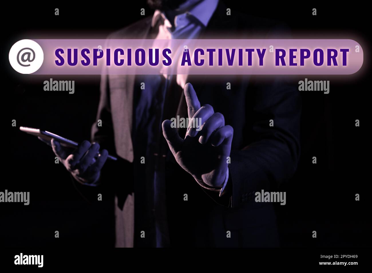 Conceptual display Suspicious Activity Report. Business idea account or ...