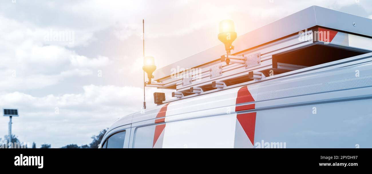 Yellow special cargo escort road traffic car roof mounted digital sign ...