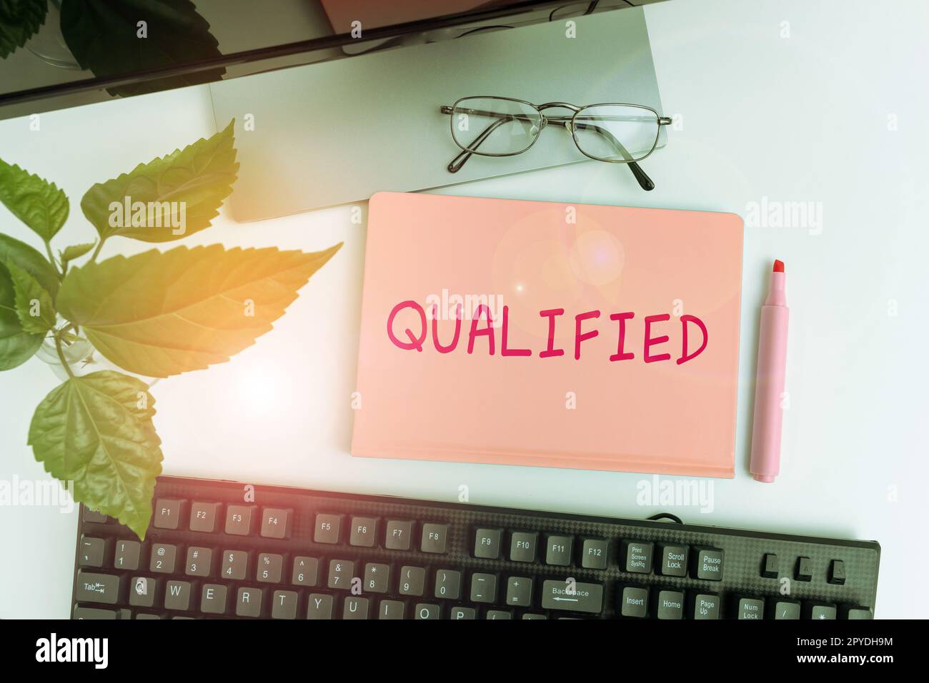 Sign displaying Qualified. Word Written on Officially trained to ...