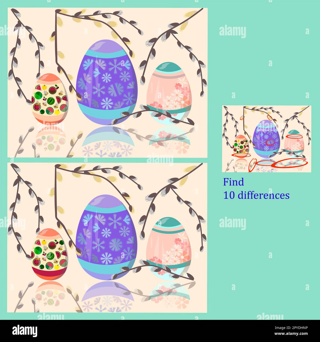 find 10 differences rebus for children under 6 years old, presented by ...