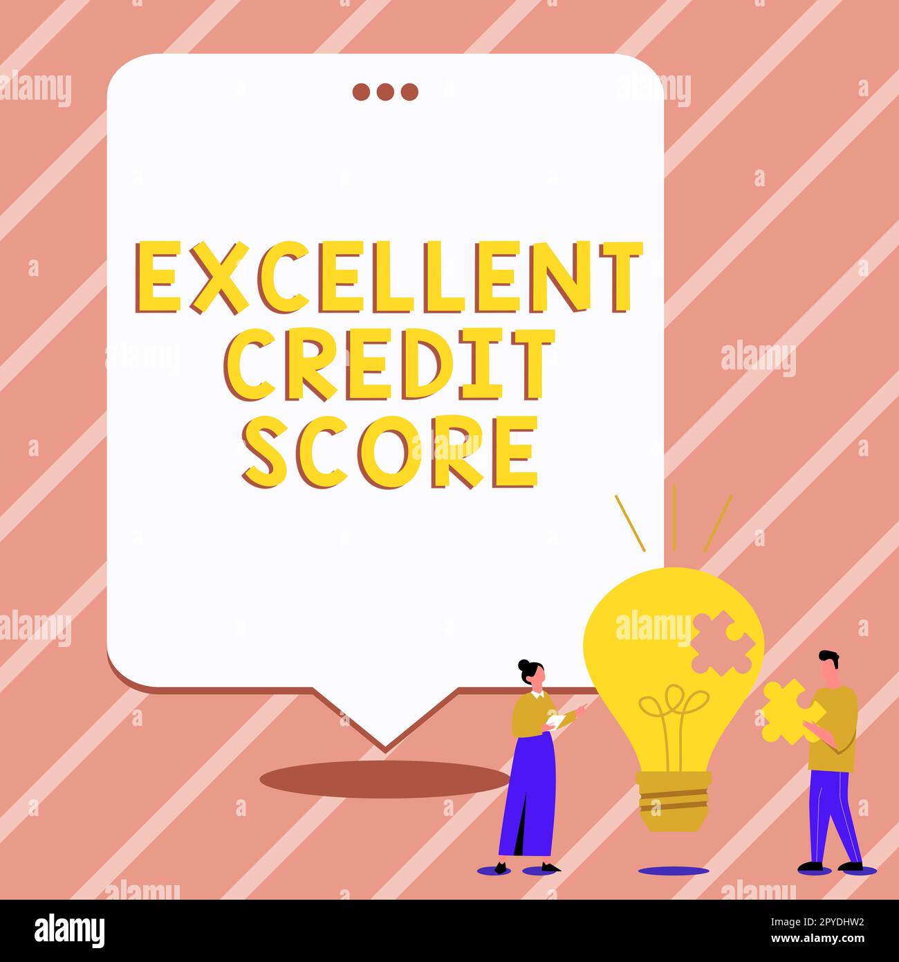 Hand writing sign Excellent Credit Score. Word Written on person's ...