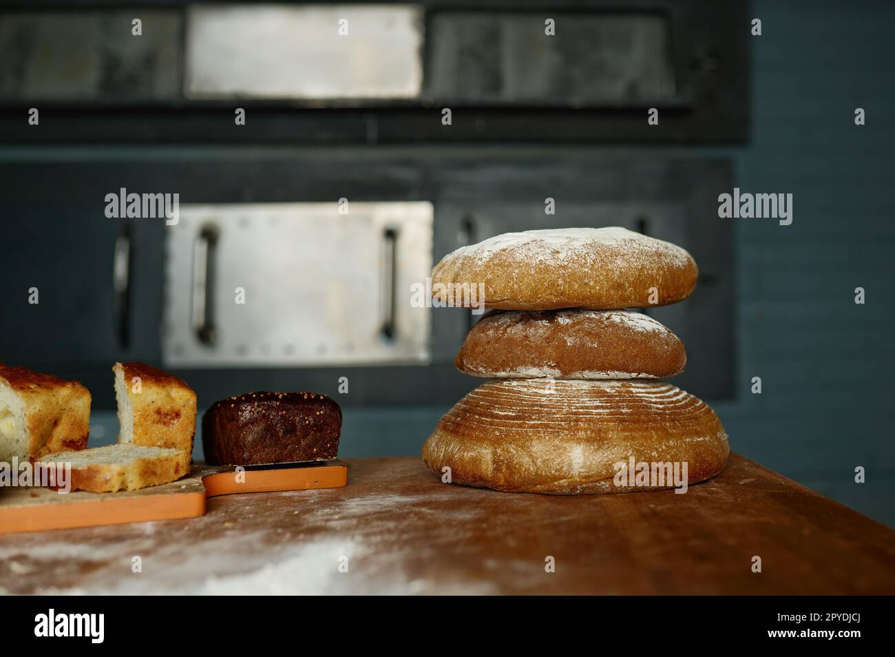 Table with fresh bread hi-res stock photography and images - Alamy