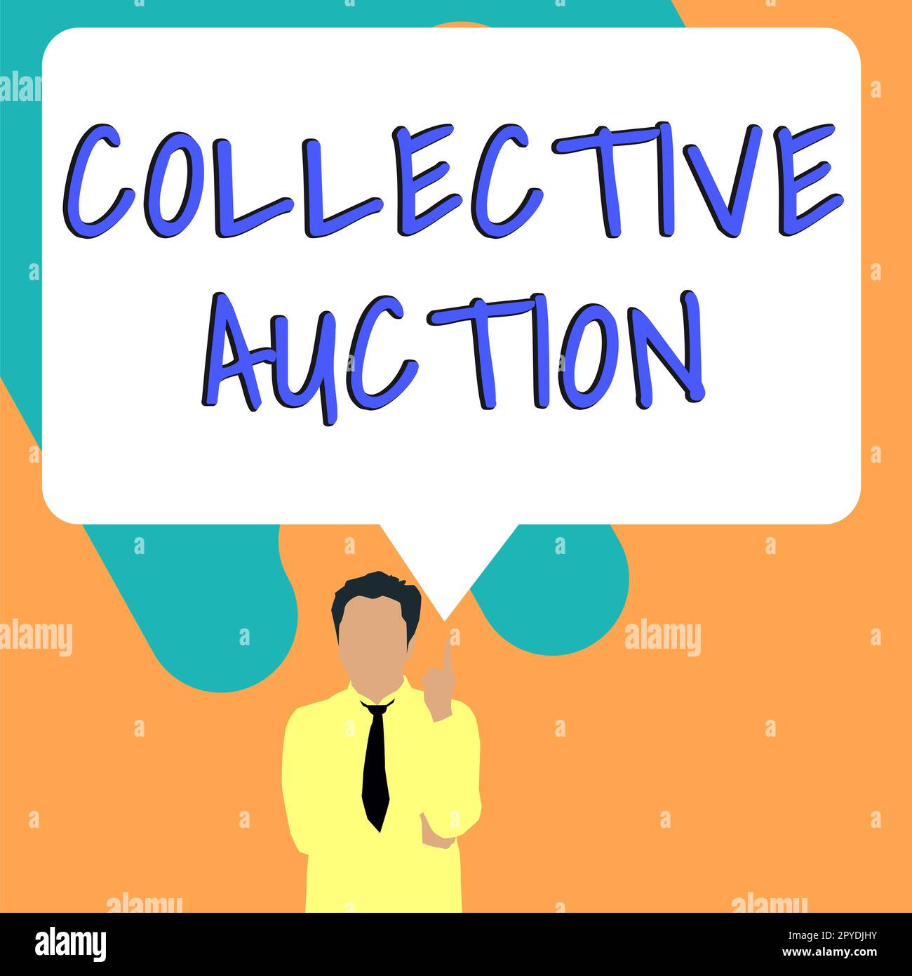 Sign displaying Collective Auction. Internet Concept Gathering and ...