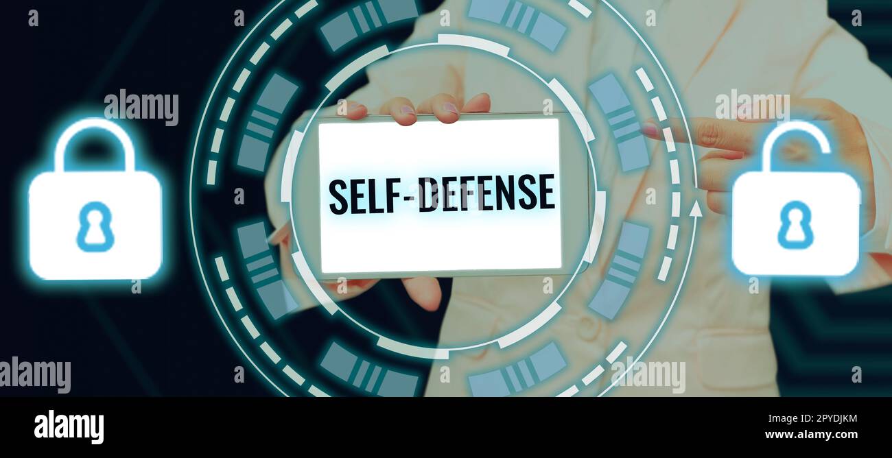 Sign displaying Self Defense. Internet Concept the act of defending one ...