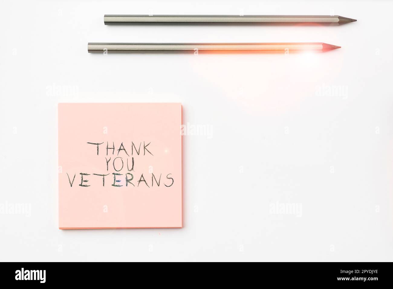 Hand writing sign Thank You Veterans. Business showcase Expression of ...