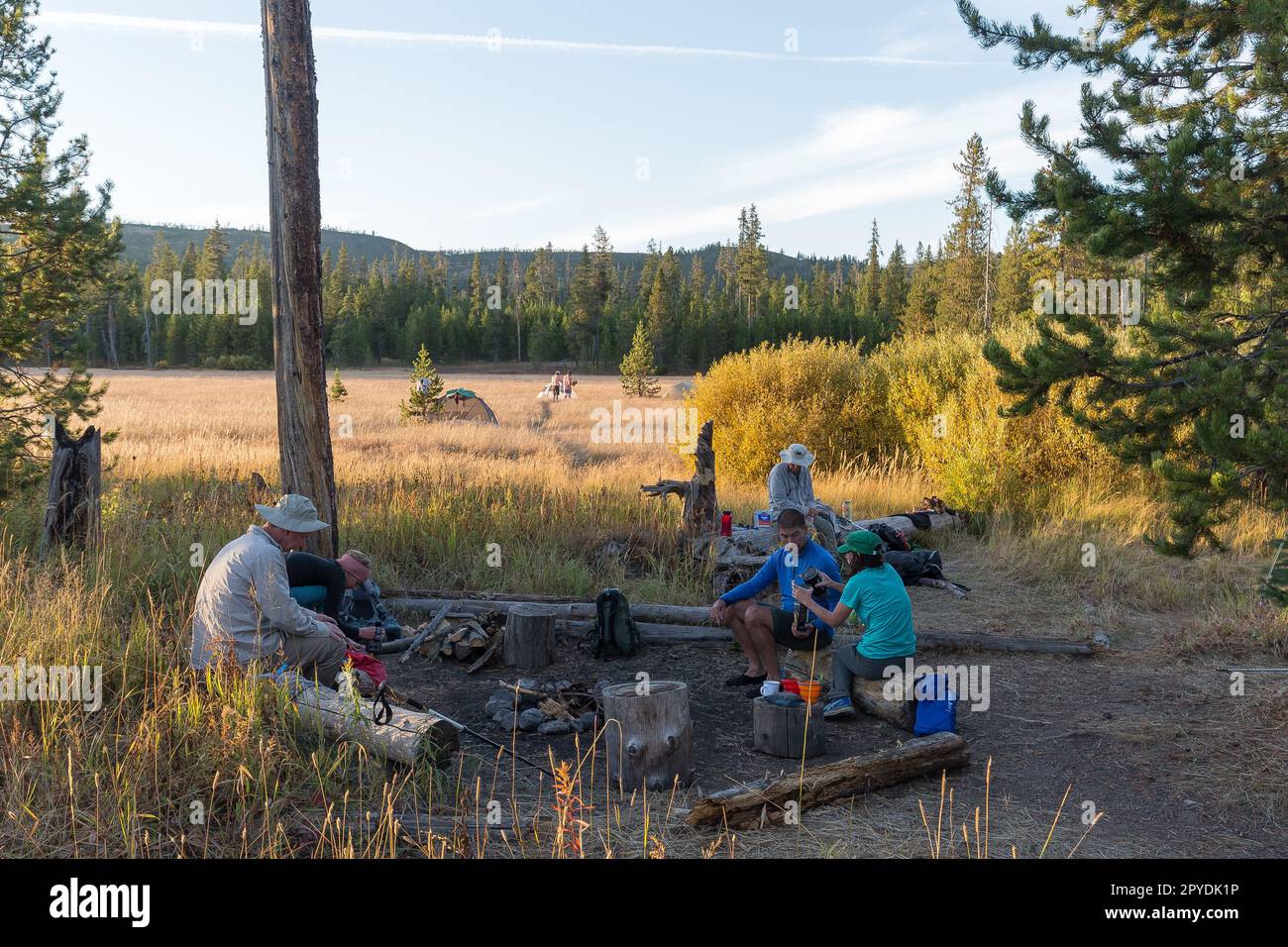 camping in yellowstone Stock Photo - Alamy