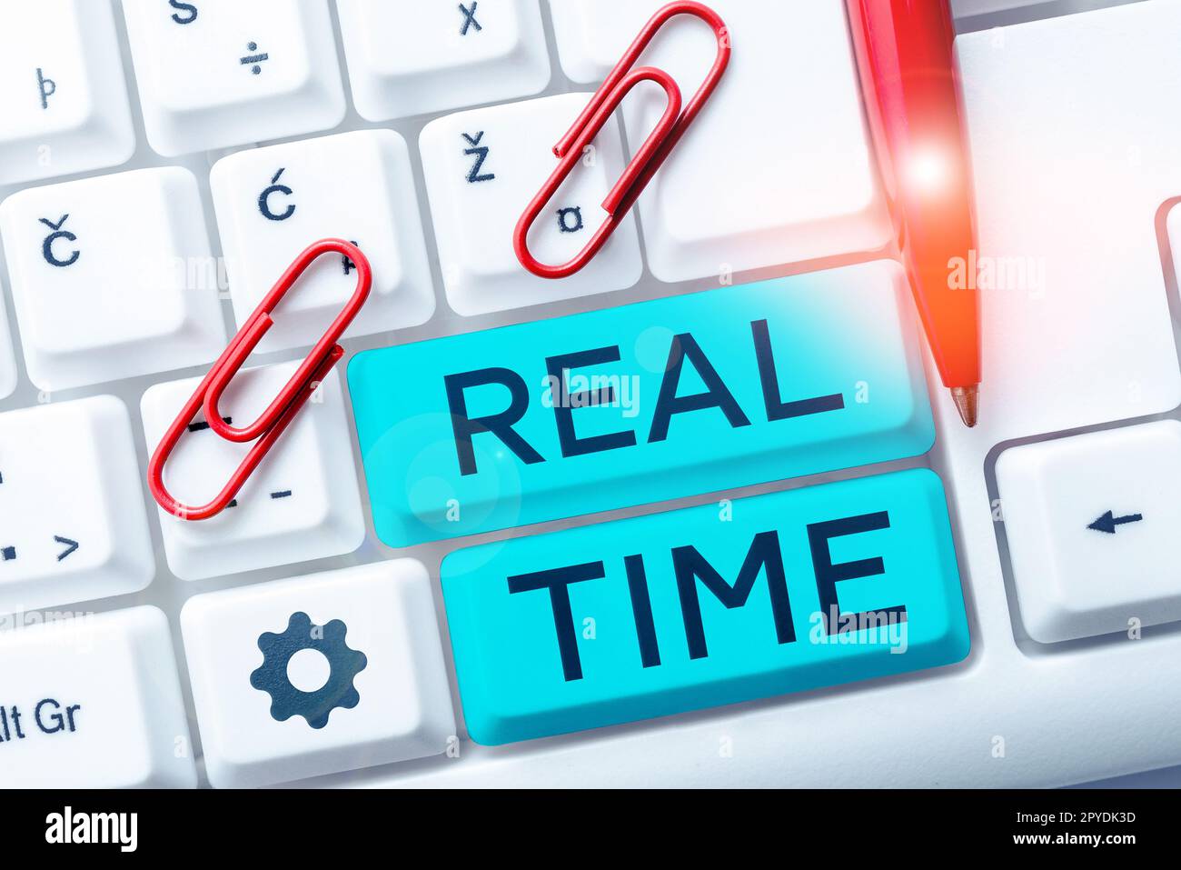 Text showing inspiration Real Time. Internet Concept the actual time ...