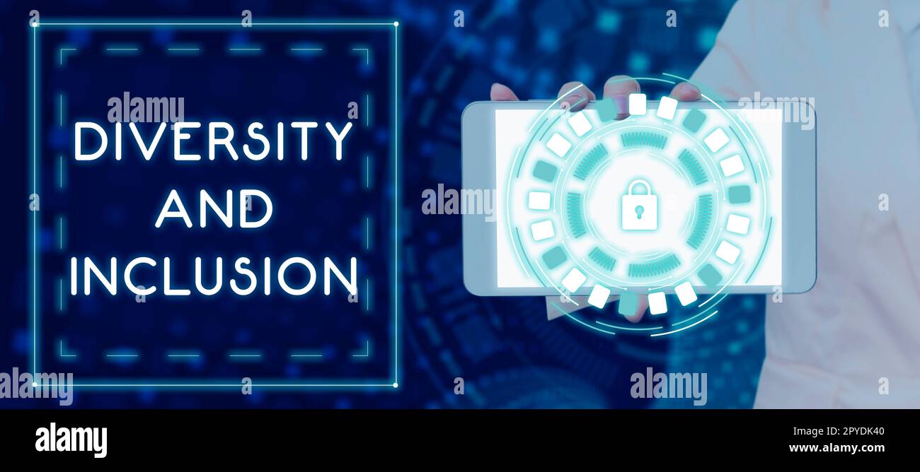 Sign displaying Diversity And Inclusion. Business showcase range human ...