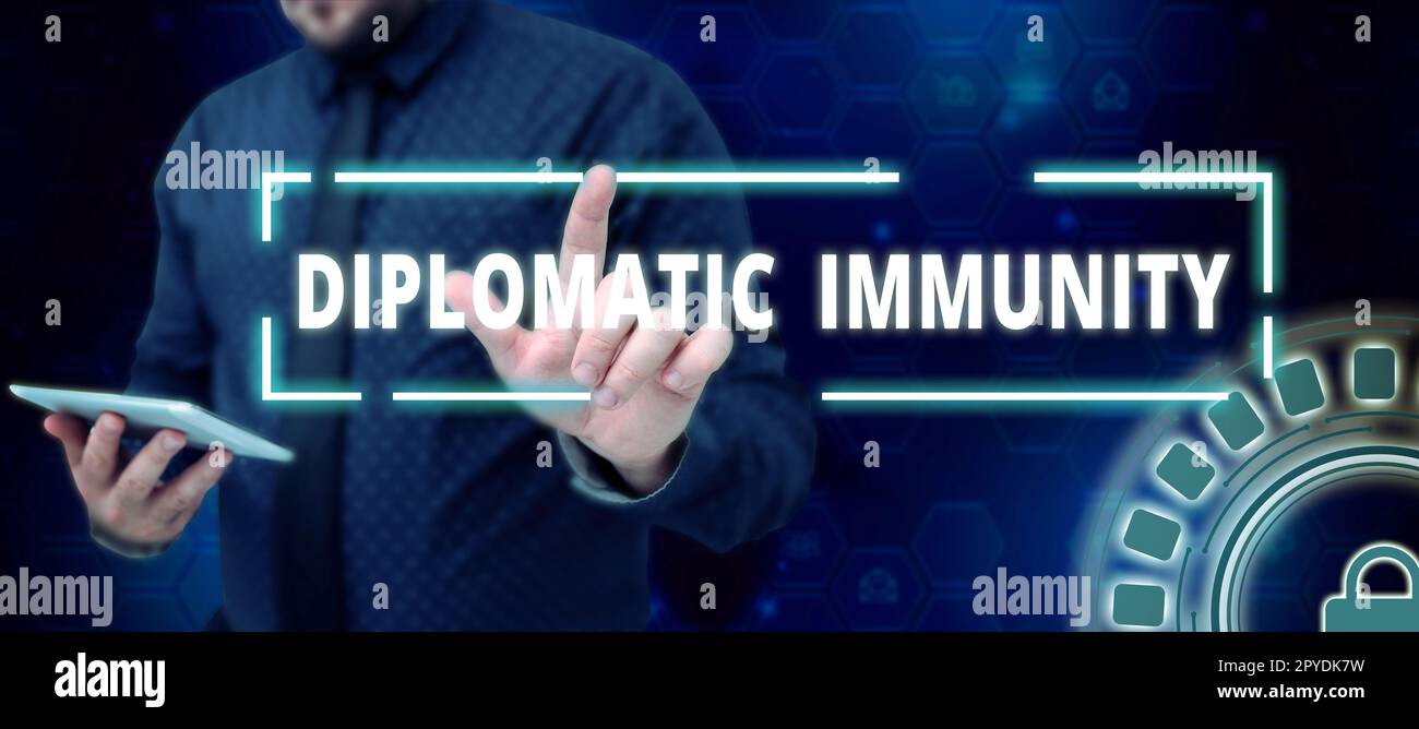 Writing displaying text Diplomatic Immunity. Conceptual photo law that ...