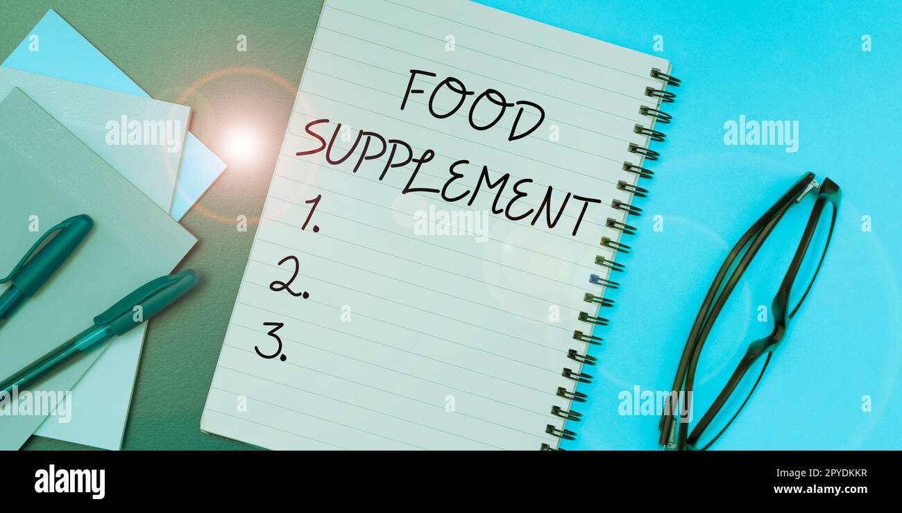 Handwriting text Food Supplement. Word for Conditions and practices ...
