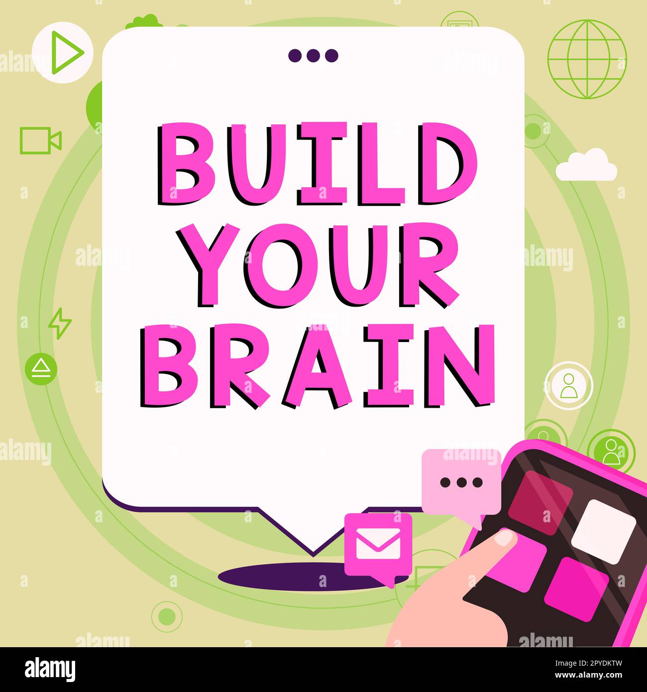 Text caption presenting Build Your Brain. Business concept mental ...