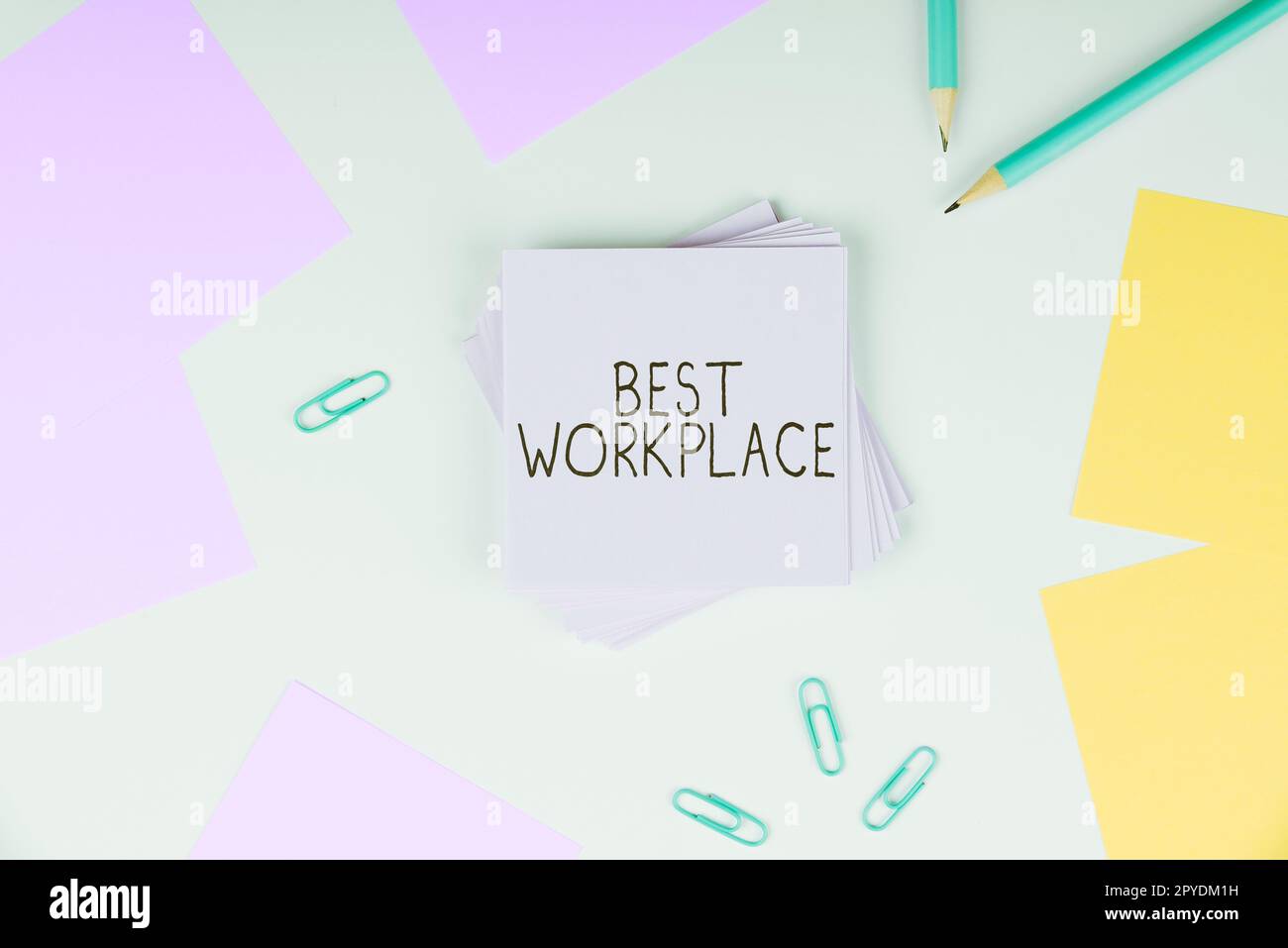 Text showing inspiration Best Workplace. Word for Ideal company to work ...