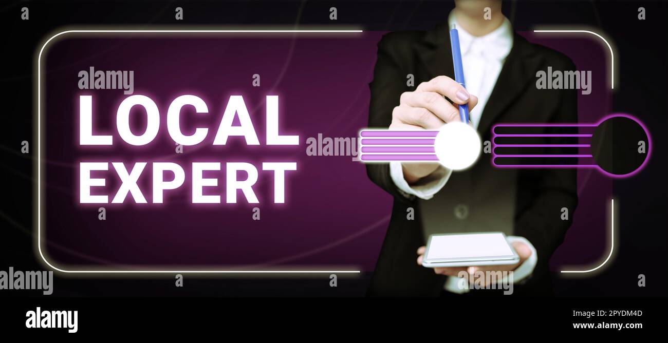 Inspiration showing sign Local Expert. Business approach offers ...