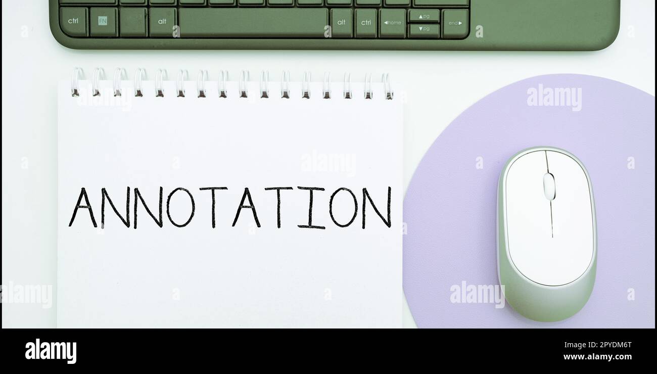 Text showing inspiration Annotation. Business concept note added by way ...