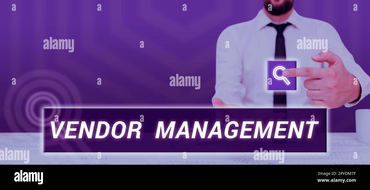 Text caption presenting Vendor Management. Business showcase activities ... Text caption presenting Vendor Management. Business showcase activities ...