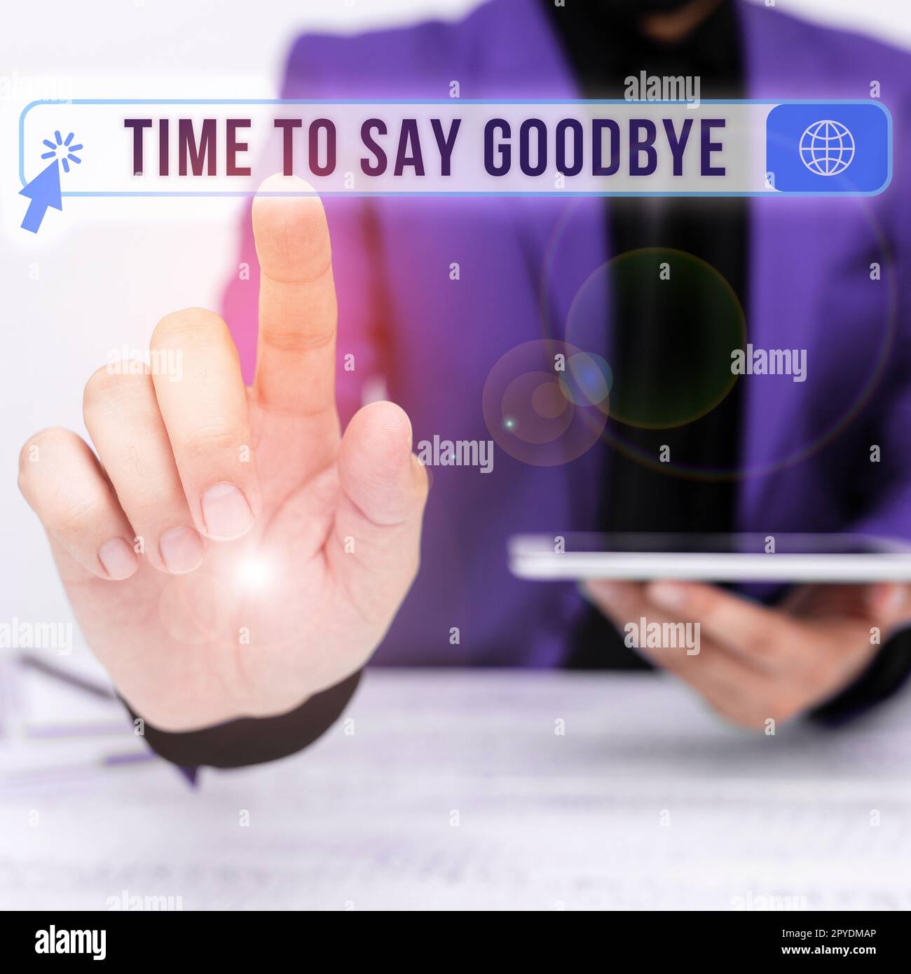 Conceptual caption Time To Say Goodbye. Internet Concept Bidding ...