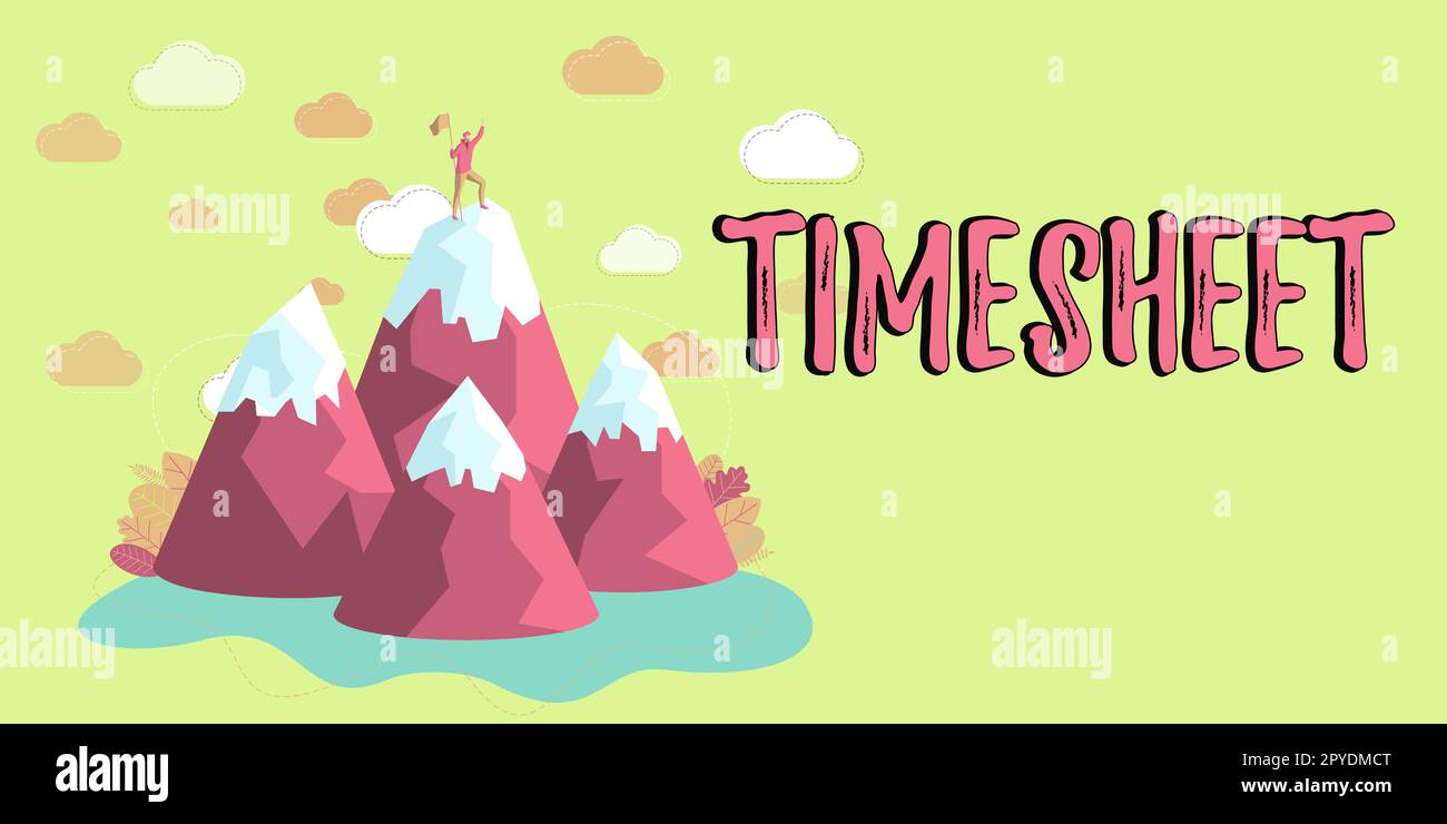 Text caption presenting Timesheet. Internet Concept graphical ...