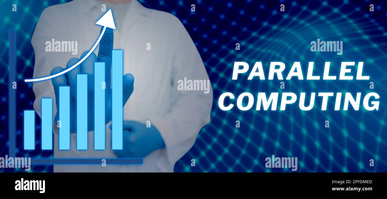 Conceptual caption Parallel Computing. Word Written on simultaneous ...