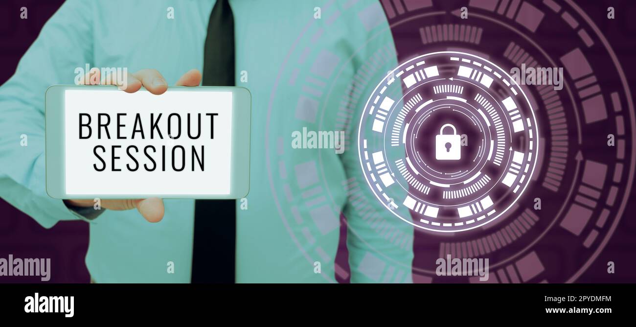 Text caption presenting Breakout Session. Business idea workshop ... Text caption presenting Breakout Session. Business idea workshop ...