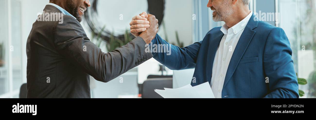 Business male partnership handshake. Photo handshaking process ...