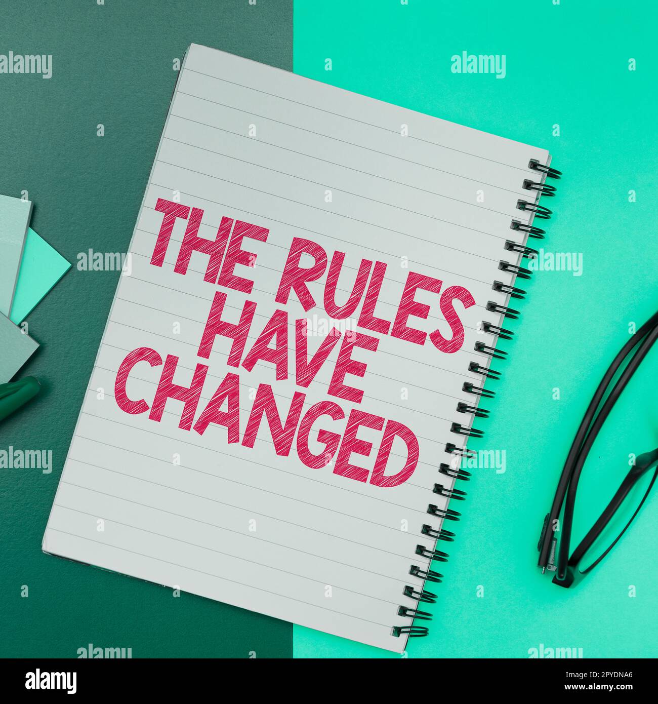 Sign displaying The Rules Have Changed. Concept meaning the agreement ...