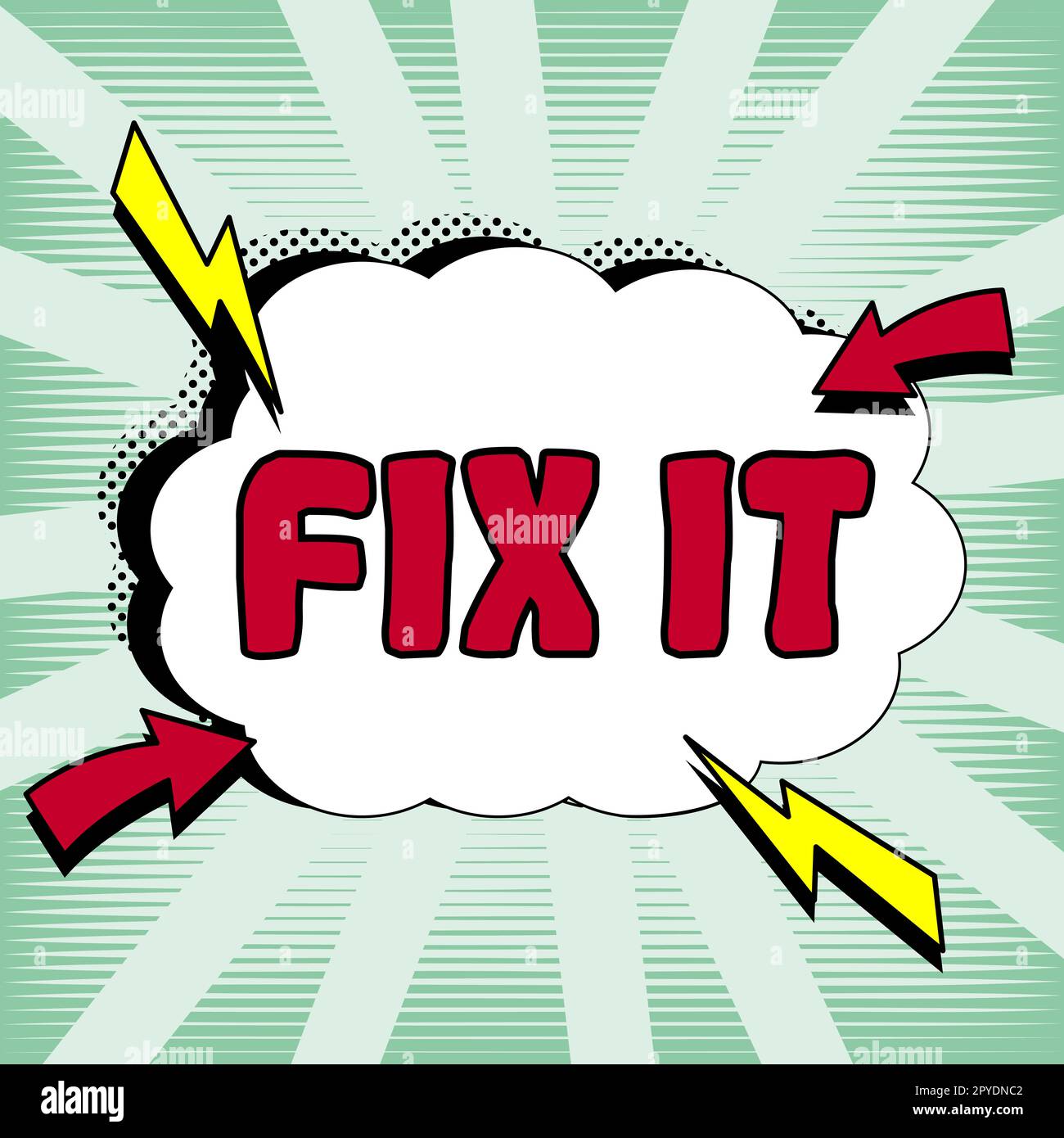 Text caption presenting Fix It. Business idea Fasten something securely ...