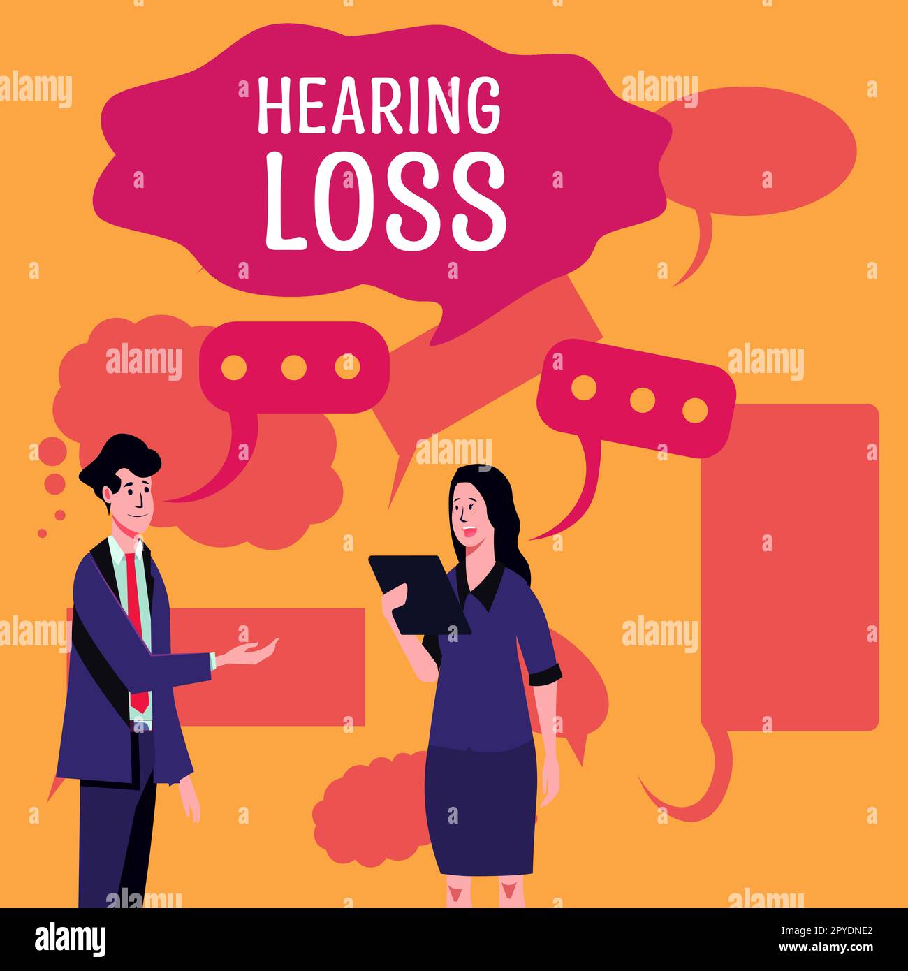Text showing inspiration Hearing Loss. Concept meaning is partial or ...