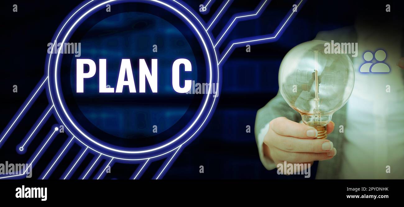 Handwriting text Plan C. Concept meaning ones last Backup strategy ...