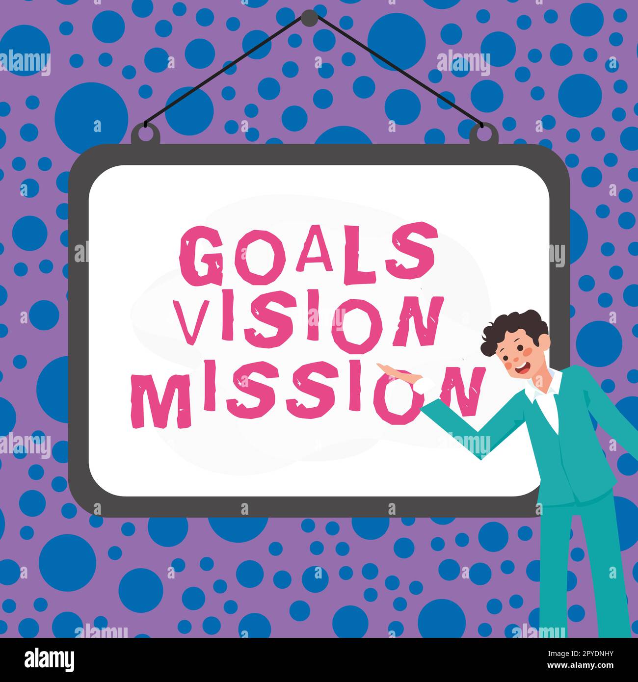 Hand writing sign Goals Vision Mission. Business idea practical ...