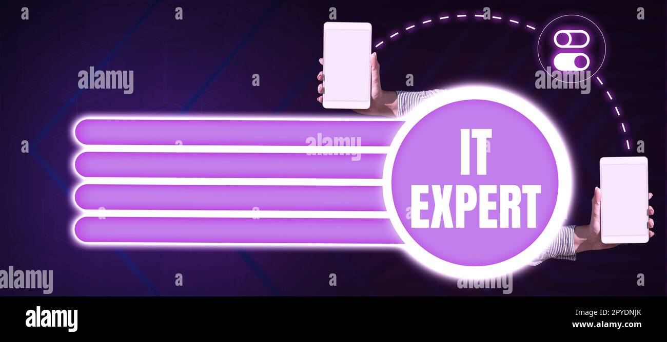 Conceptual caption It Expert. Internet Concept person with a high level ...