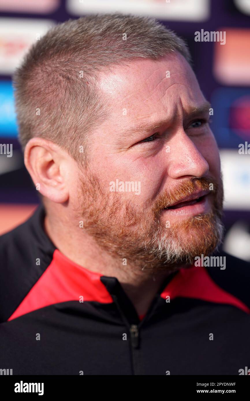 Liverpool manager Matt Beard is interviewed ahead of the Barclays Women ...