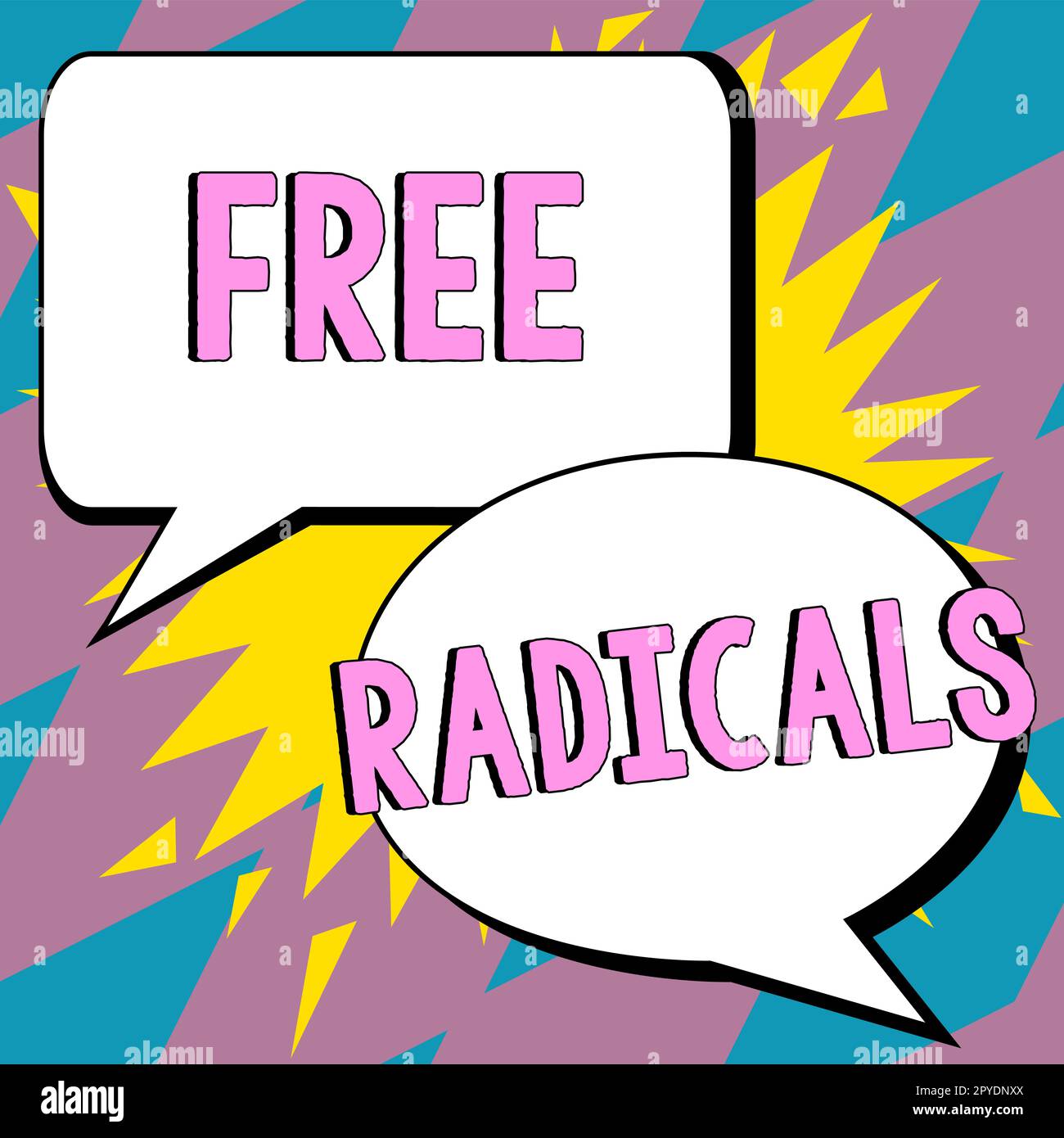 Text sign showing Free Radicals. Concept meaning produced in body by ...