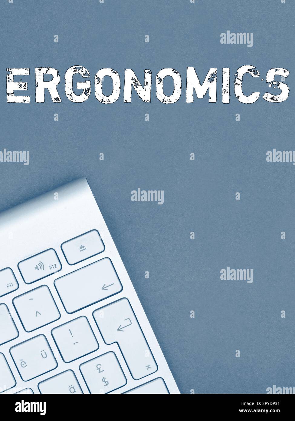 Sign displaying Ergonomics. Business approach fitting or designing a ...