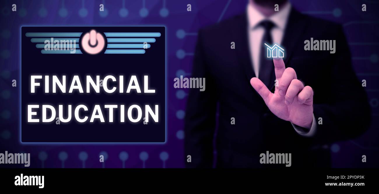 Hand writing sign Financial Education. Word Written on Understanding ...