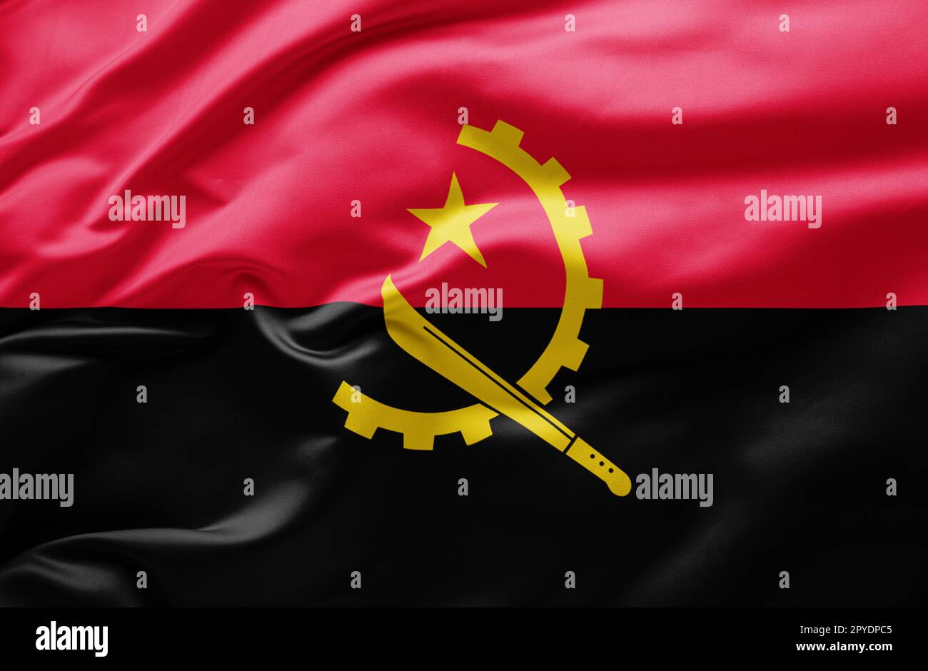Waving national flag of Angola Stock Photo - Alamy