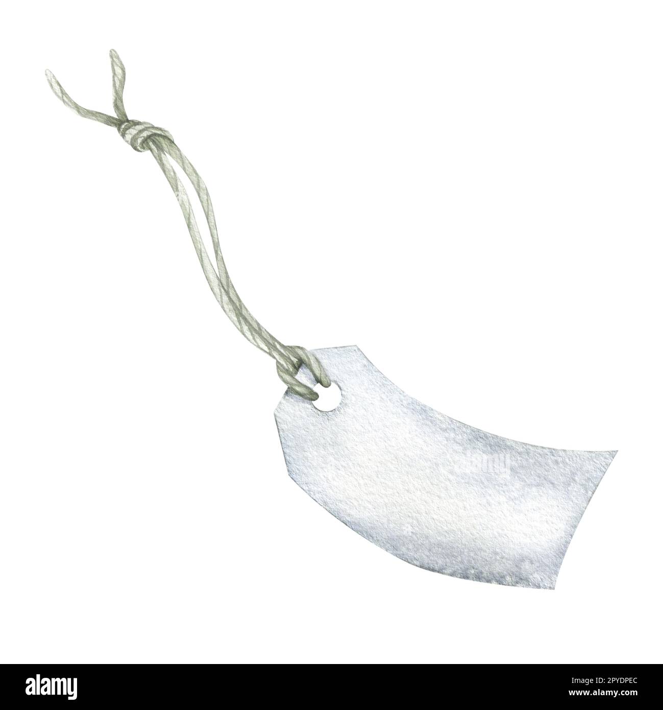 Paper tag rectangular, white on a rope for a price tag, notes ...