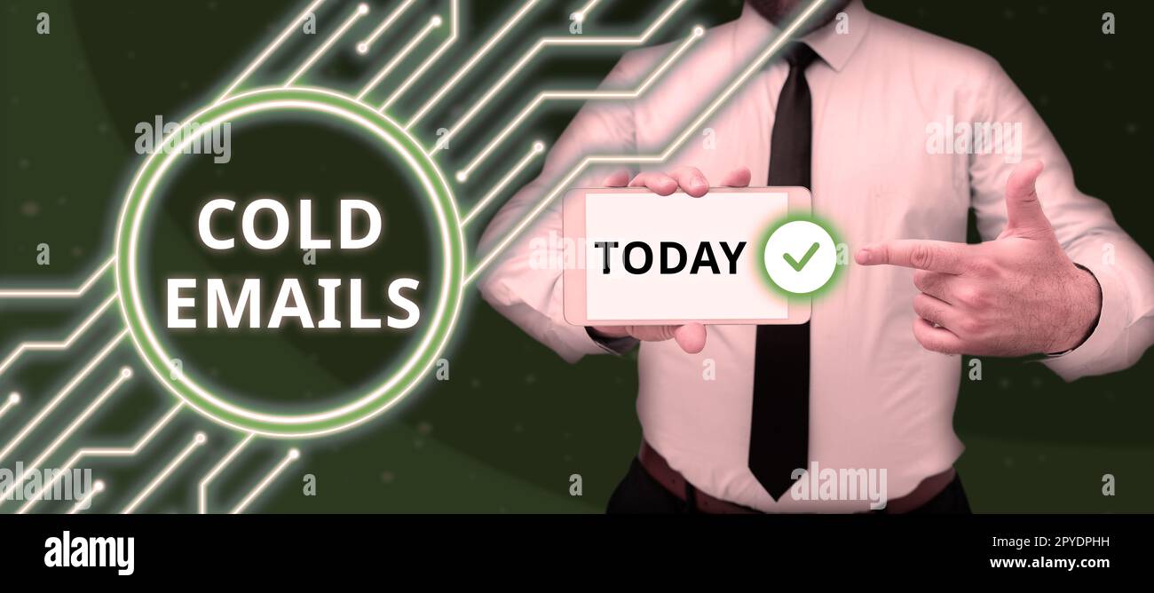 Hand writing sign Cold Emails. Concept meaning unsolicited email sent ...