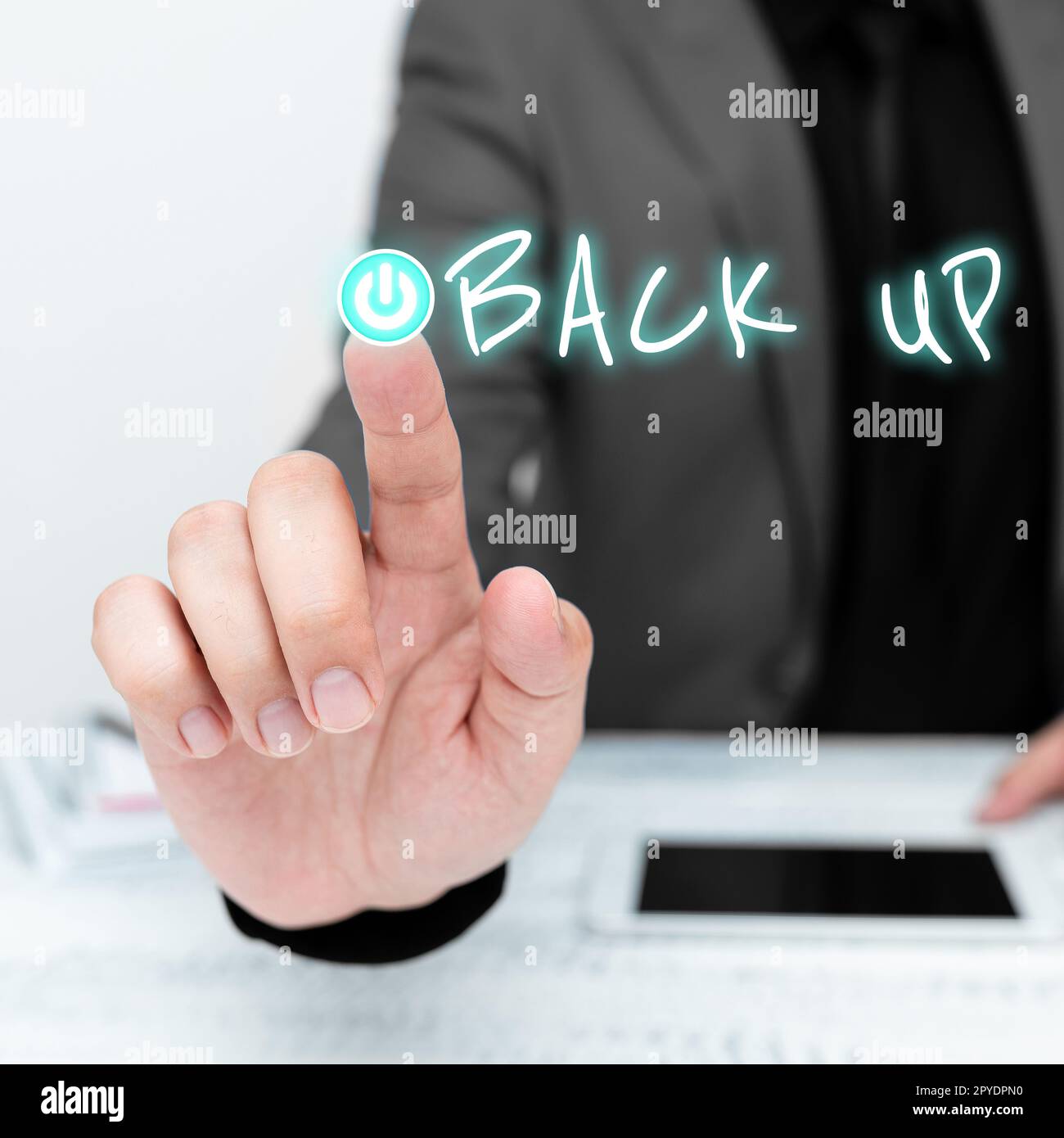Handwriting text Back Up. Concept meaning saving important data into ...