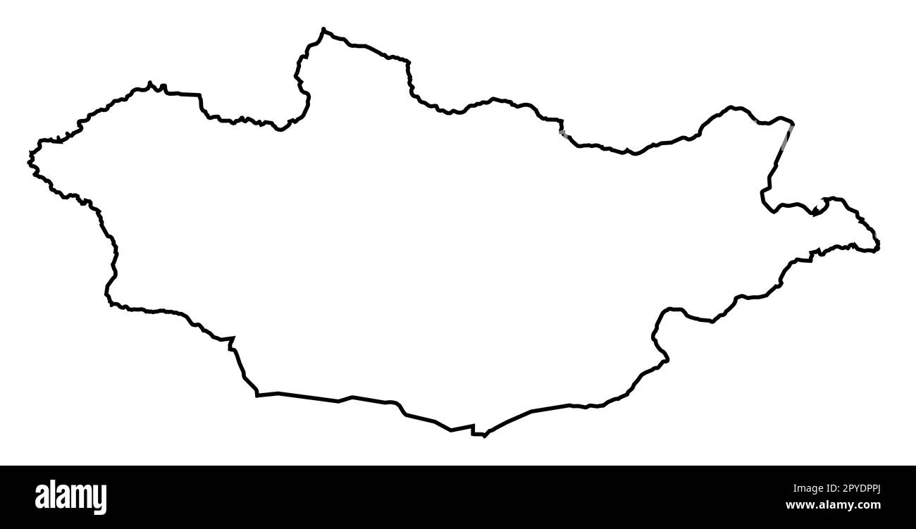 The Mongolia country map in outline silhouette Stock Photo - Alamy