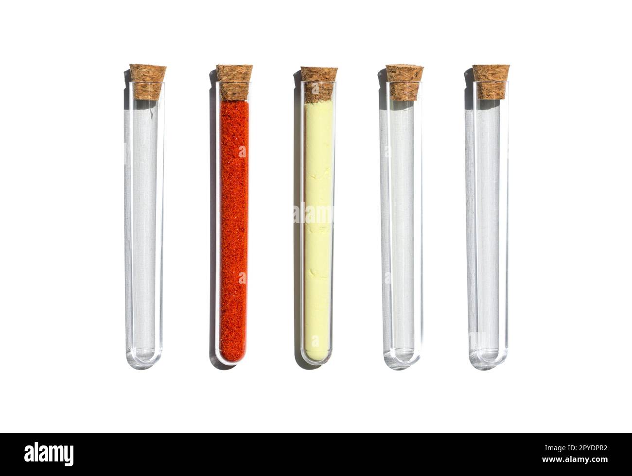 Potassium Ferricyanide and Sulfur Powder in test tube with cork cap ...
