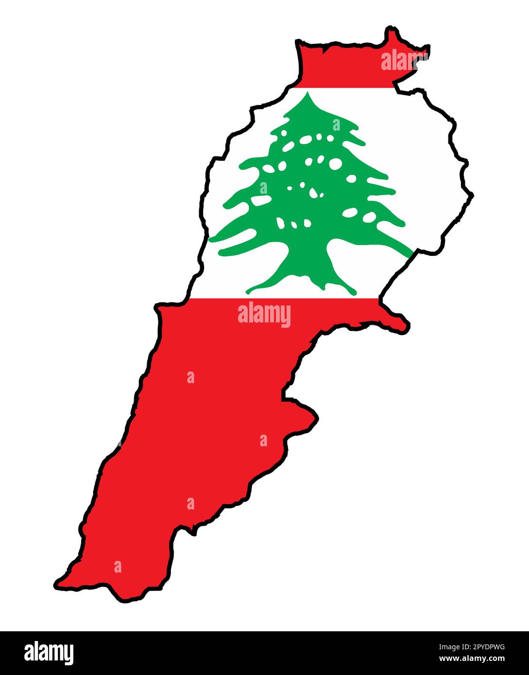 Silhouette flag map of the Arab League country of Lebanon Stock Photo ...